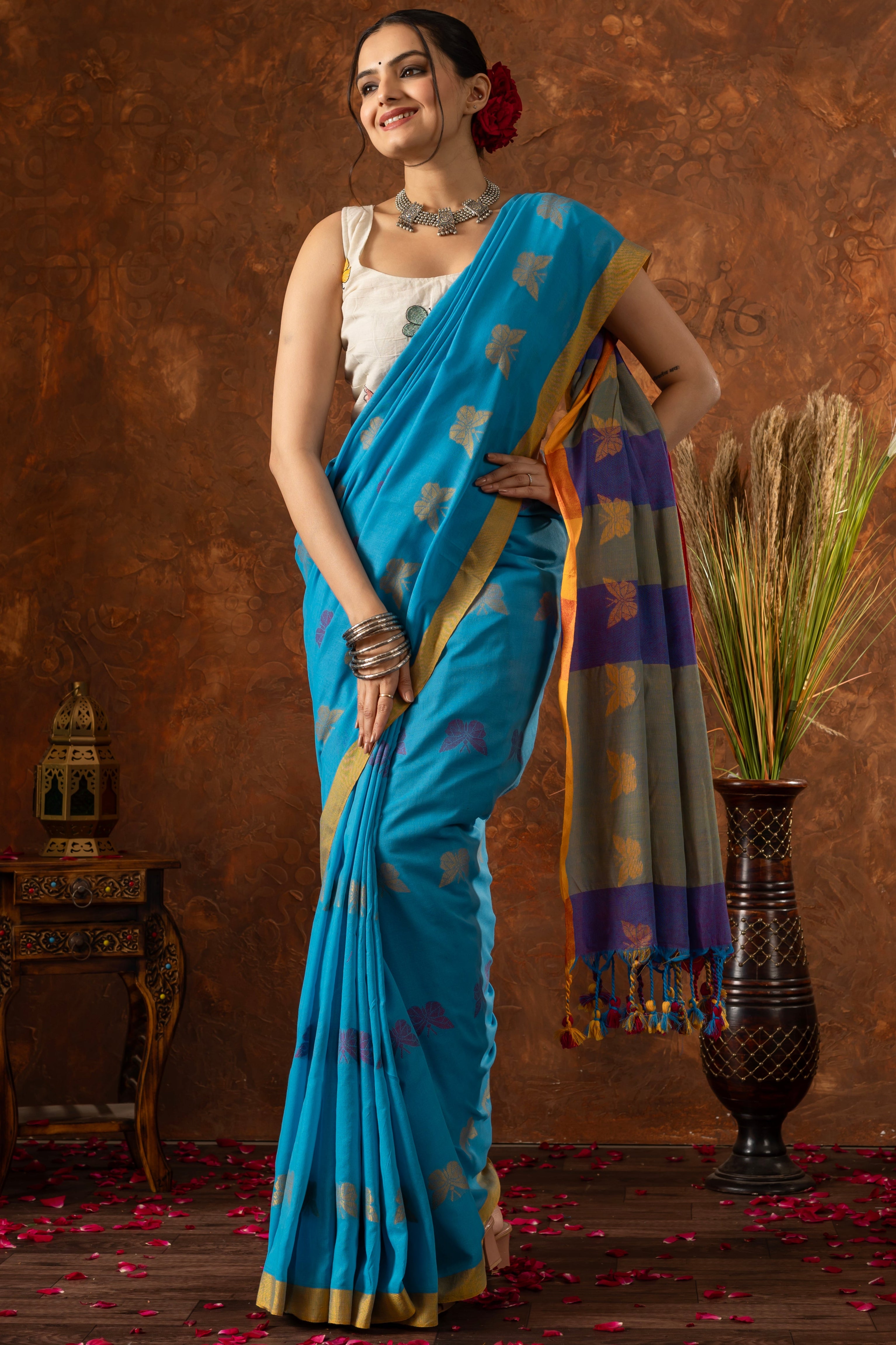B H A G A V A T I ||Handloom Cotton Saree – Ethnic Saroj